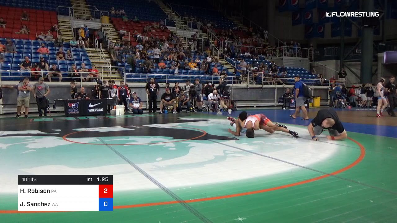 100 Lbs Cons 16 1 Hunter Robison Pennsylvania Vs Jaden Sanchez ...