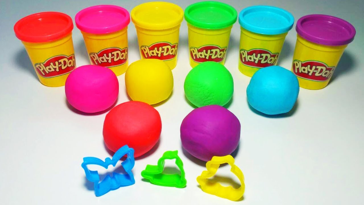 Learn Colors Play Doh Balls Fruit and Vegetables Disney Peppa Pig Molds ...