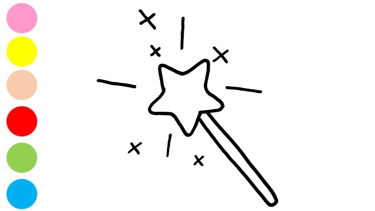 How to draw cute fairy magic wand |Easy drawing for kids. - YouTube