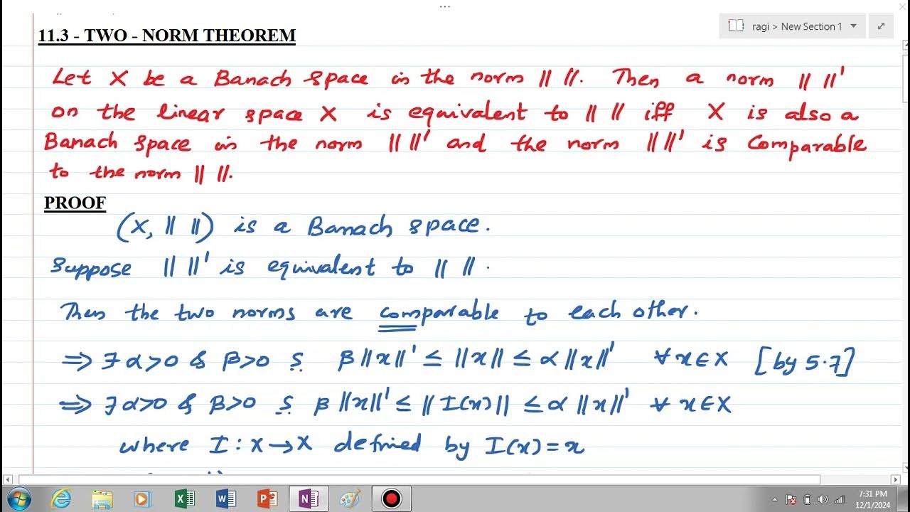 11.3 - TWO NORM THEOREM - EXAMPLES - FUNCTIONAL ANALYSIS - YouTube