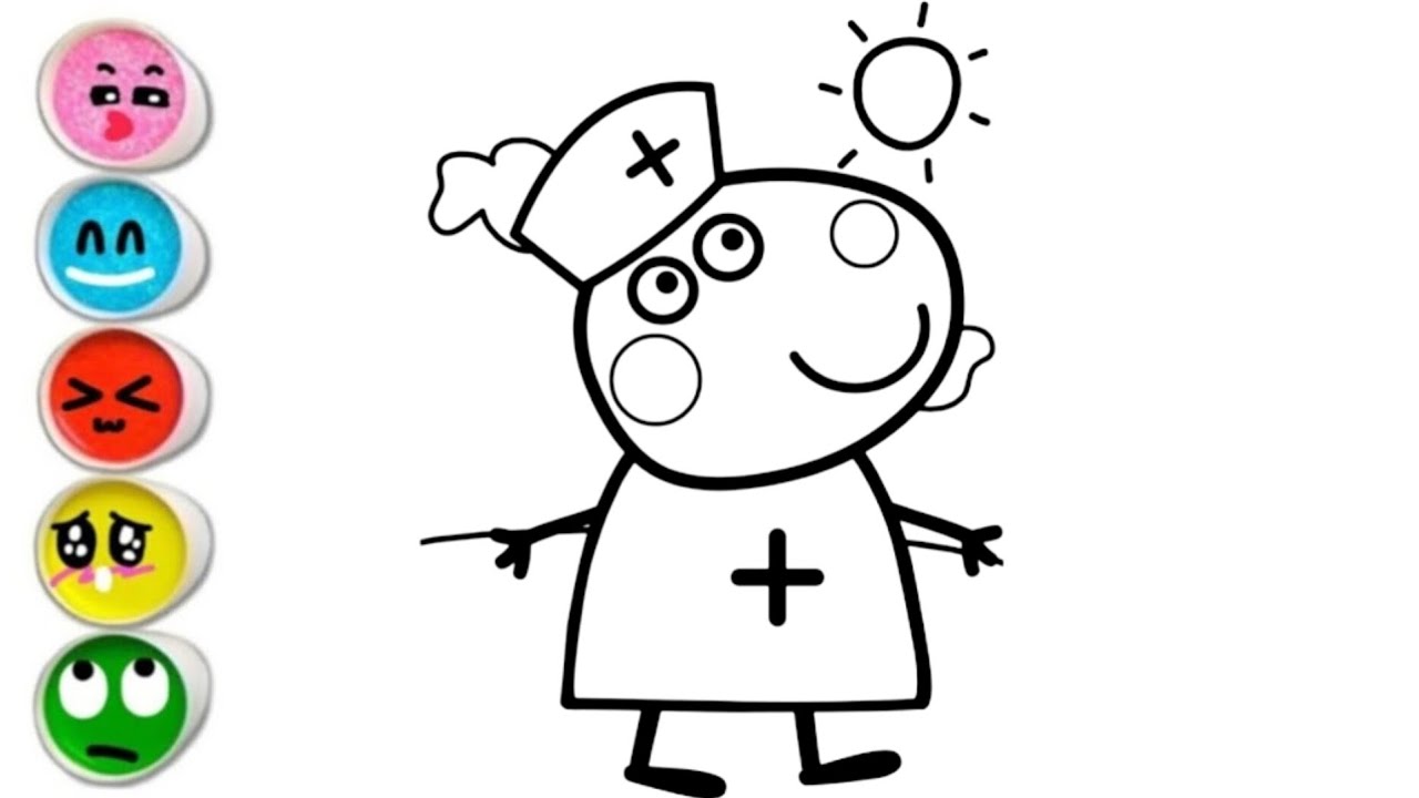 doctor peppa pig drawing and colouring for kids and toddlers || easy ...