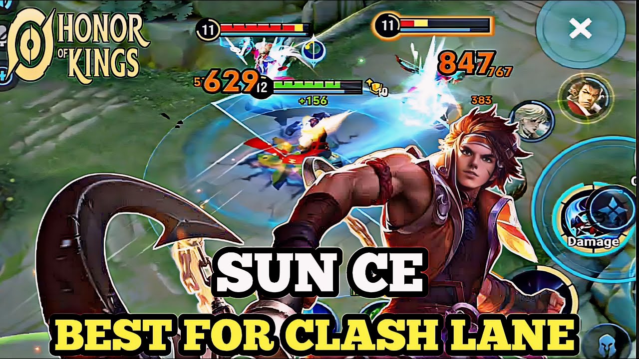 SUN CE ( HONOR OF KINGS ) BEST FOR CLASH LANE ( HOK ) - YouTube