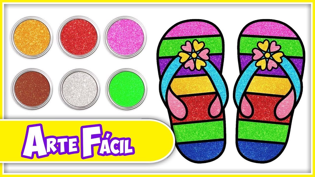 Aprenda a Desenhar UM CHINELO COLORIDO | Arte Fácil - YouTube