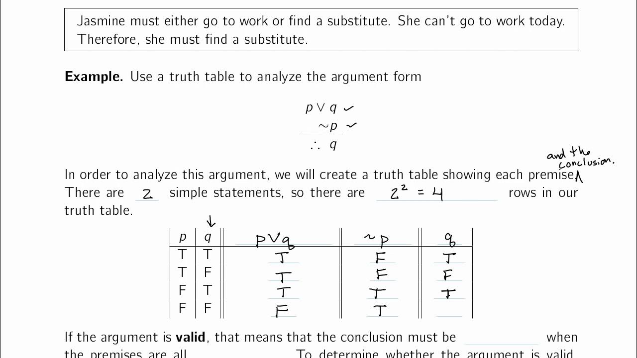 Truth Tables to Analyze Arguments - YouTube