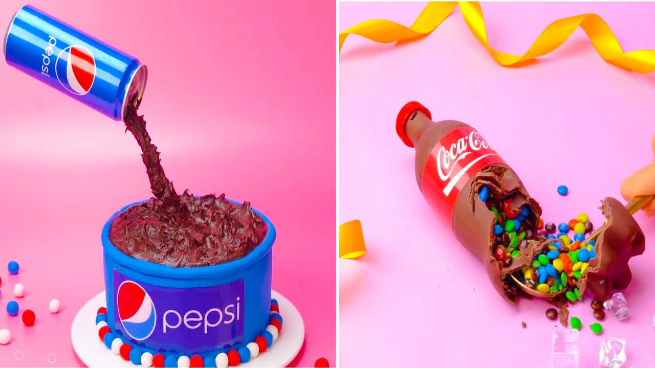 Pepsi & Coco Cola Chocolate Cake Decorating Idea || You Can Make at ...