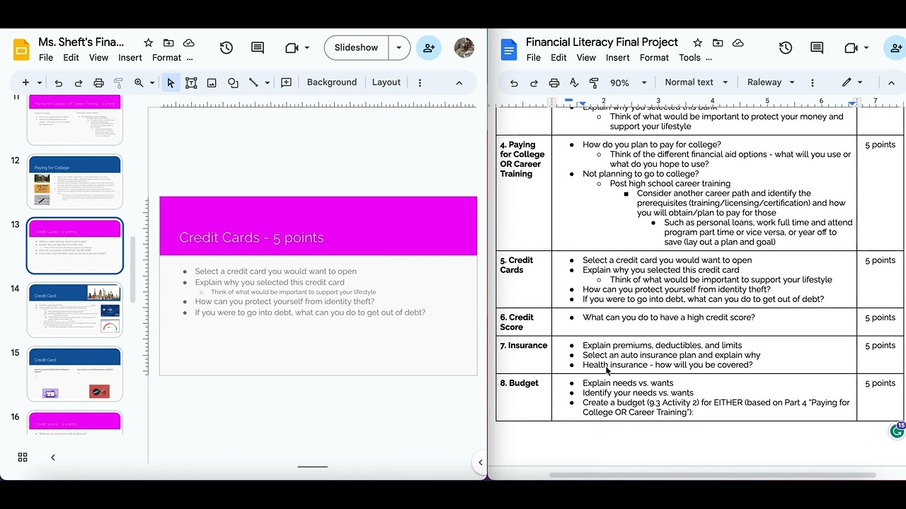 Financial Literacy Final Project Directions Overview - YouTube