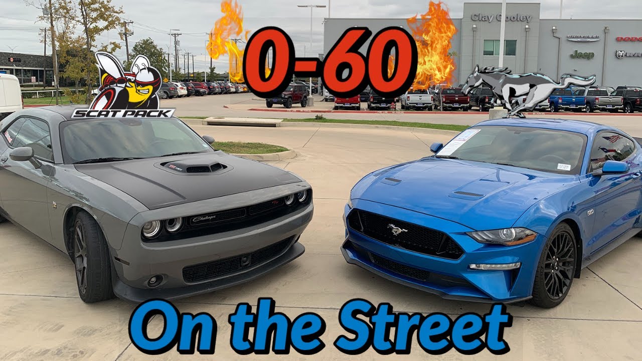 Mustang GT VS Scatpack 0-60 Matchup - On the Street! - YouTube