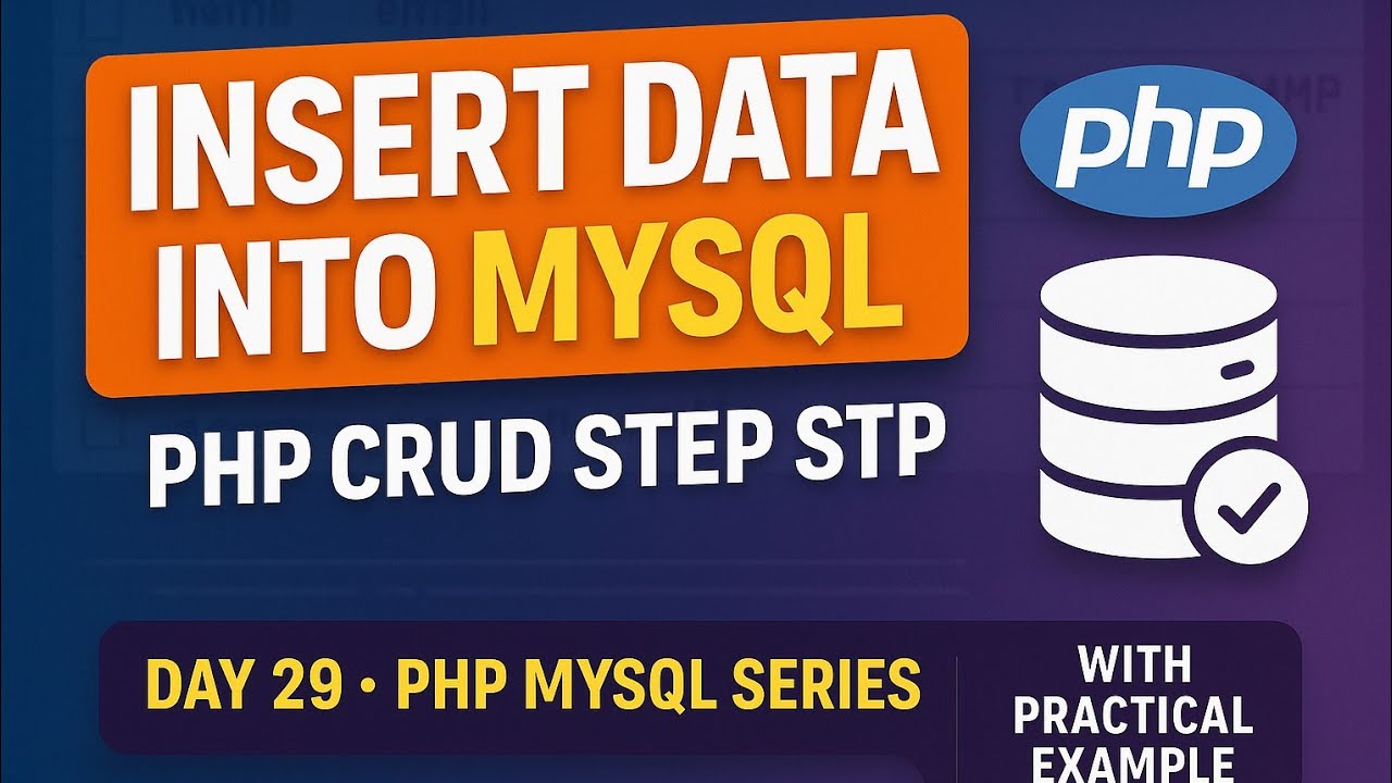 Insert Data into MySQL using PHP | PHP MySQL CRUD Tutorial Beginners ...