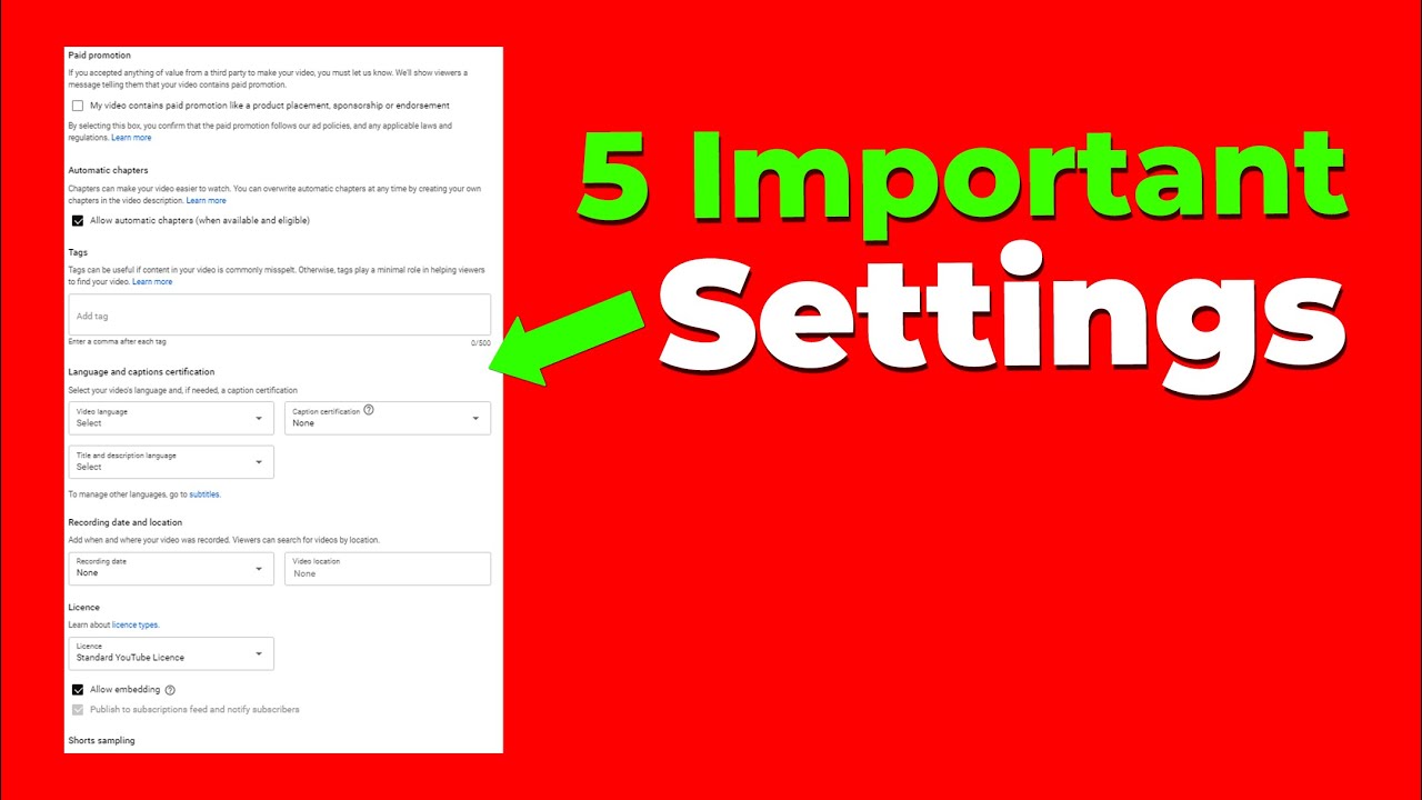 5 Important Settings for Youtube Video (Urgent!) - YouTube