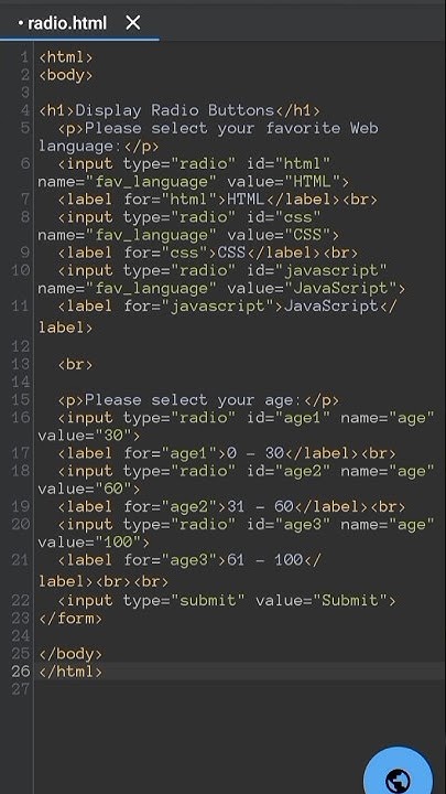 HTML || Display The Radio Button - YouTube