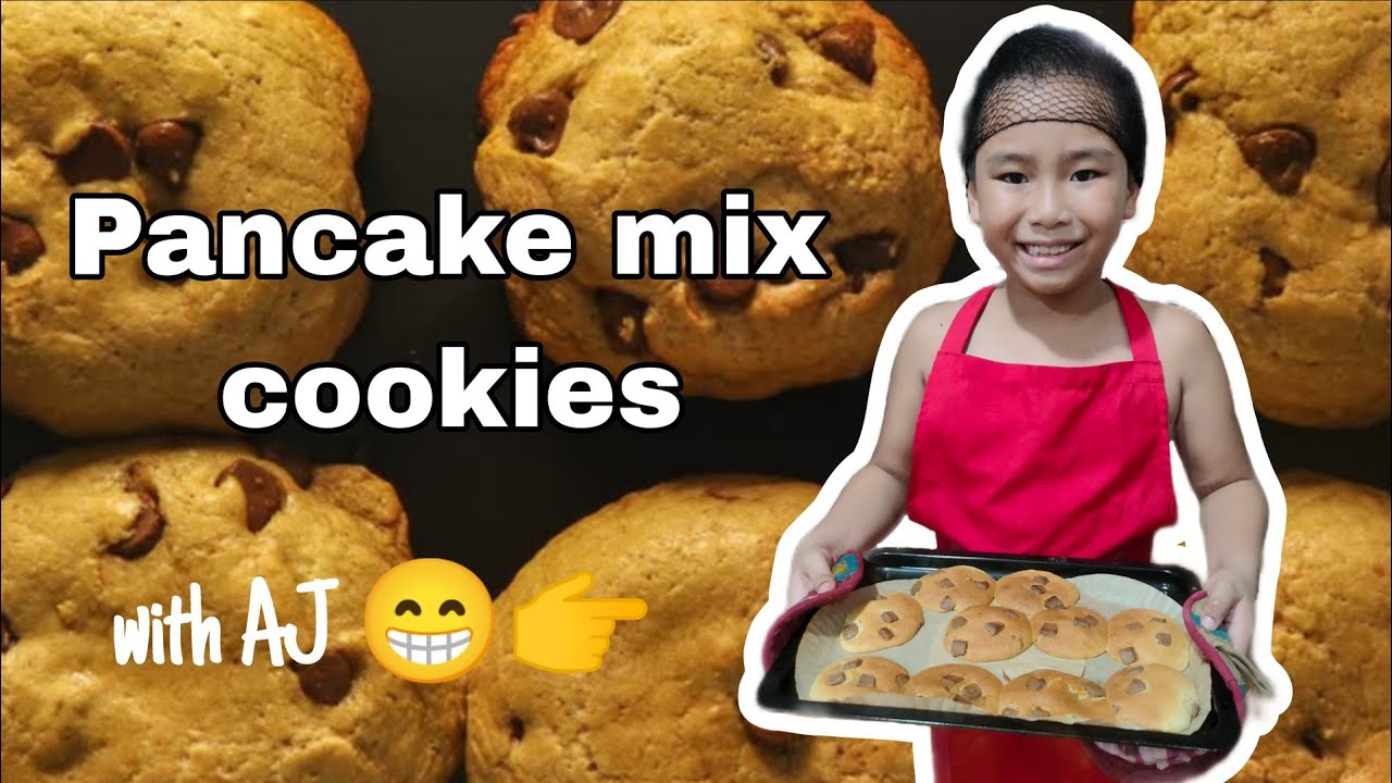 My little baker is making cookies from pancake mix 😁 - YouTube