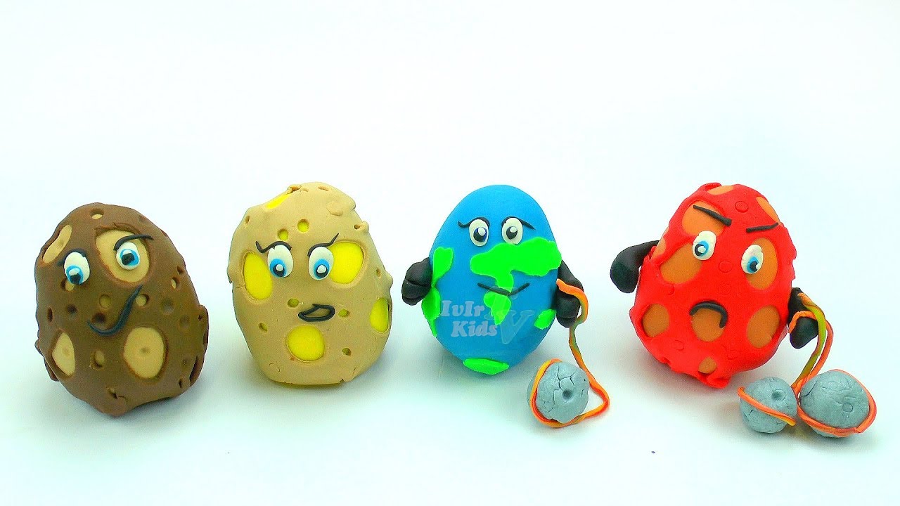 Surprise Eggs Terrestrial Planets Mercury Venus Earth Mars & its Moons ...