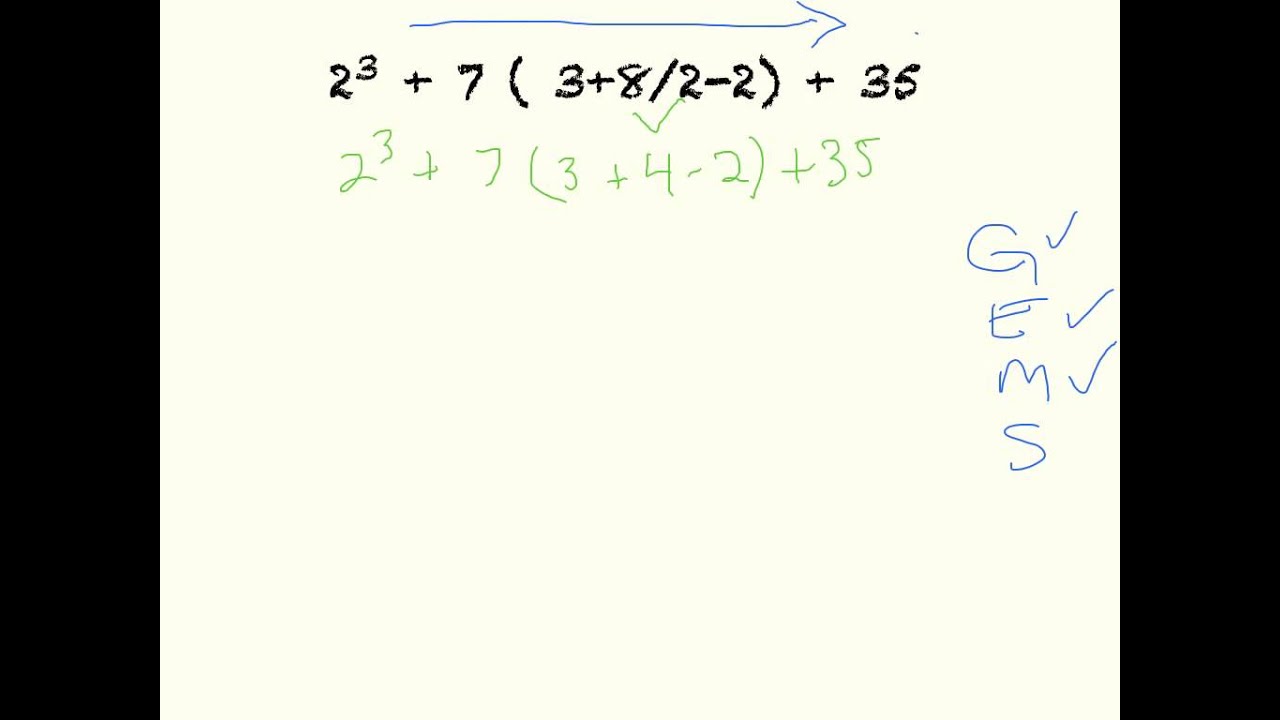 order of operations using GEMS - YouTube