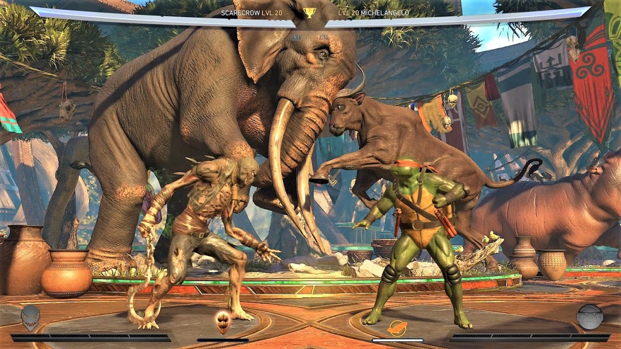 Scarecrow vs Michelangelo TMNT (Hardest AI) - INJUSTICE 2 levelhandicap ...