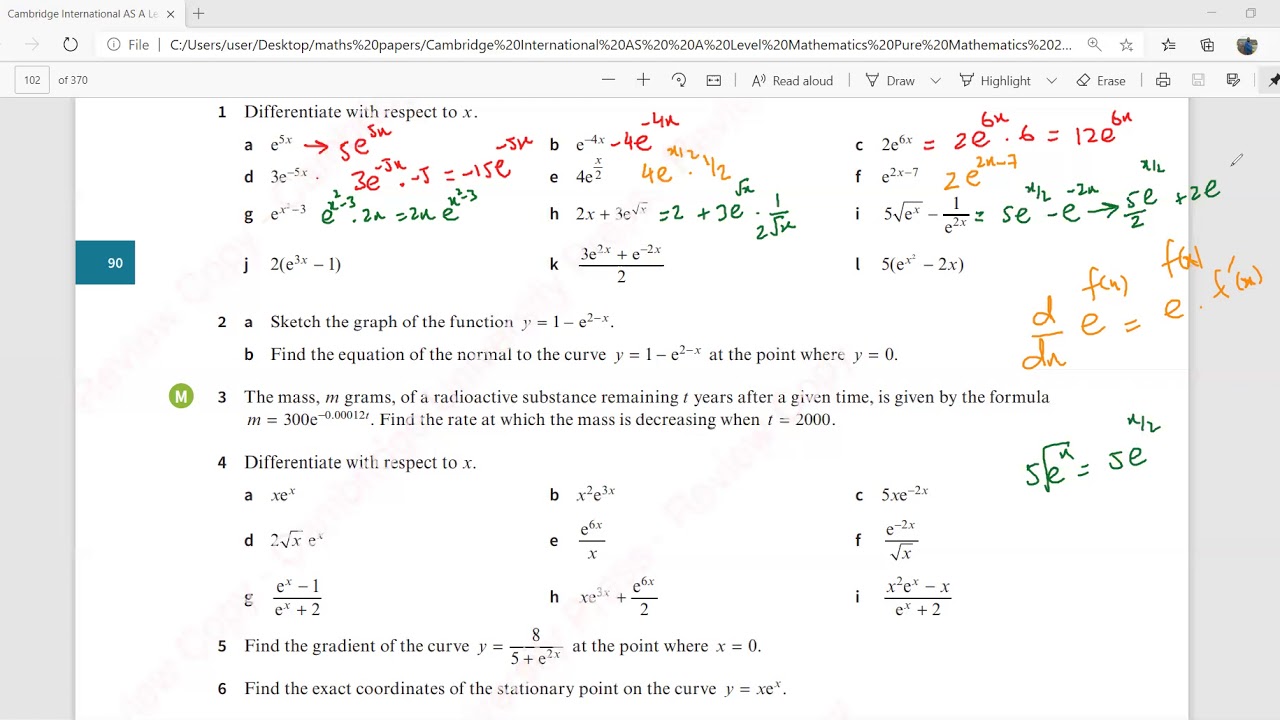 |The Differentiation of Exponential Functions| | A Level Maths P3 ...