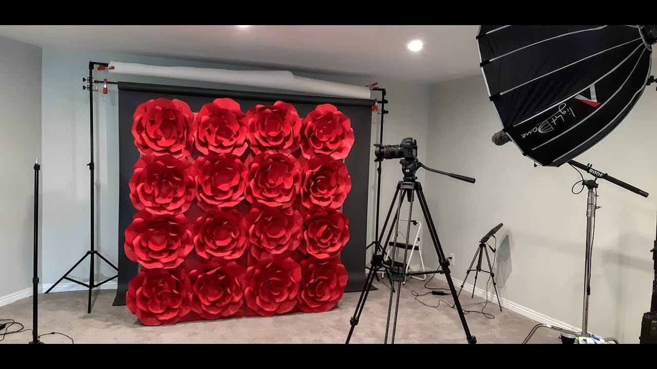 Handmade Paper Flower Rose DIY Backdrop for Photography - YouTube