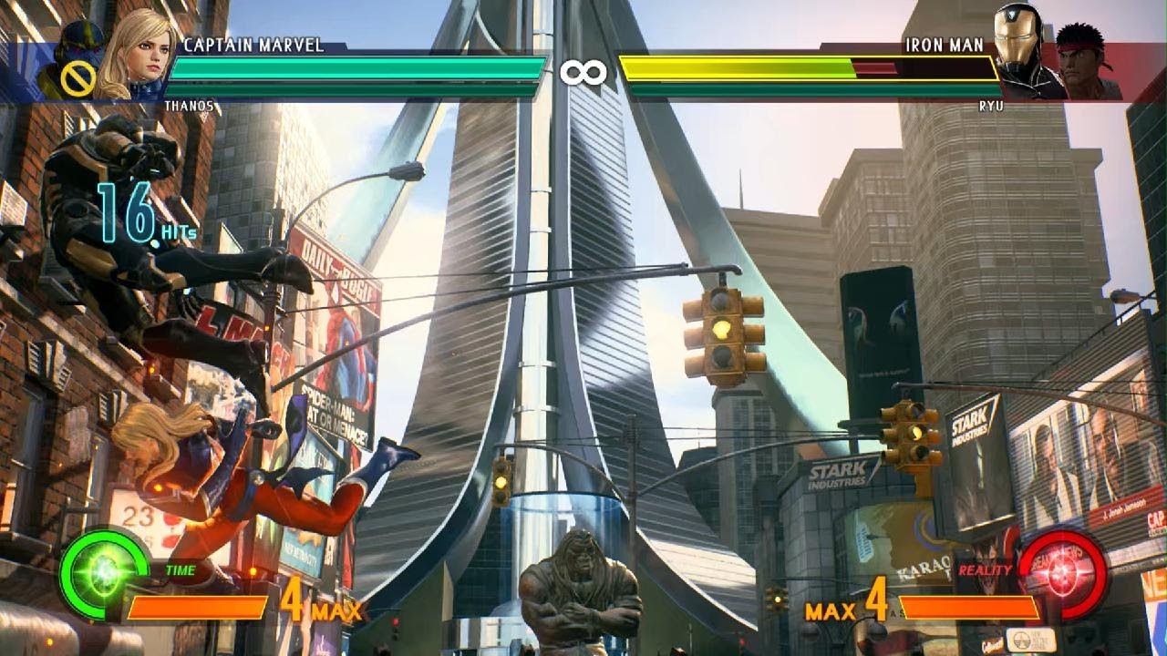 MARVEL VS. CAPCOM: INFINITE Captain Marvel x Thanos Tag Team - YouTube