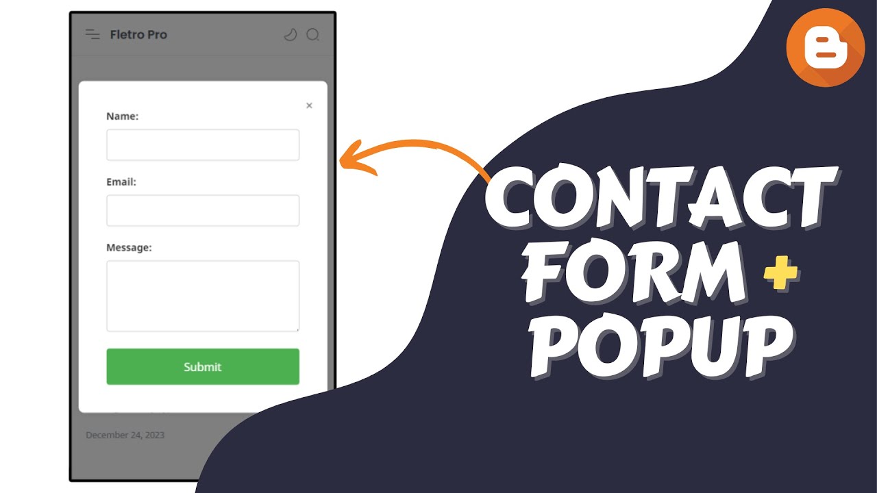 How to Add Contact Form in Blogger ( +Popup Button ) - YouTube