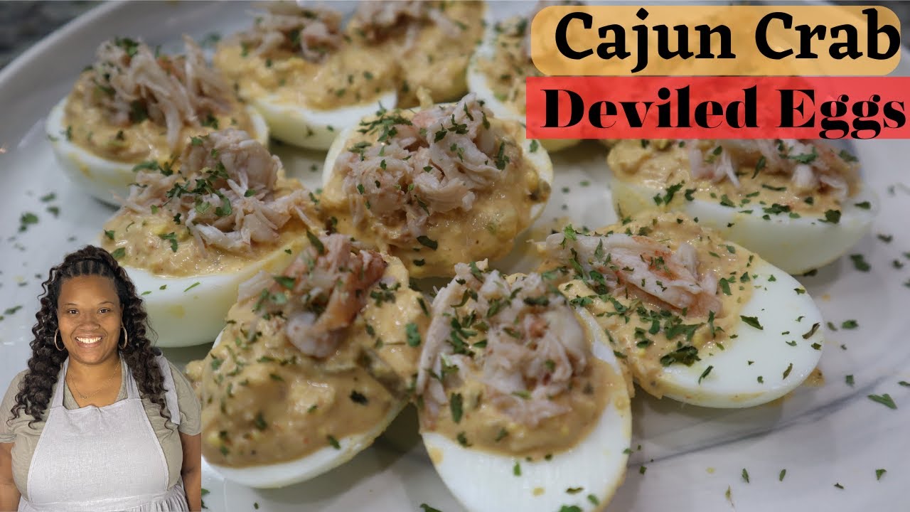 Super Easy Cajun Crab Stuffed Deviled Eggs | How to Make Deviled Eggs Recipe - YouTube