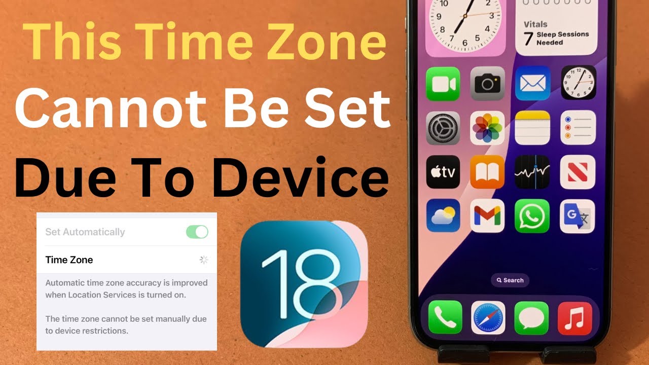 This Time Zone Cannot Be Set Manually Due to Device Restrictions - YouTube