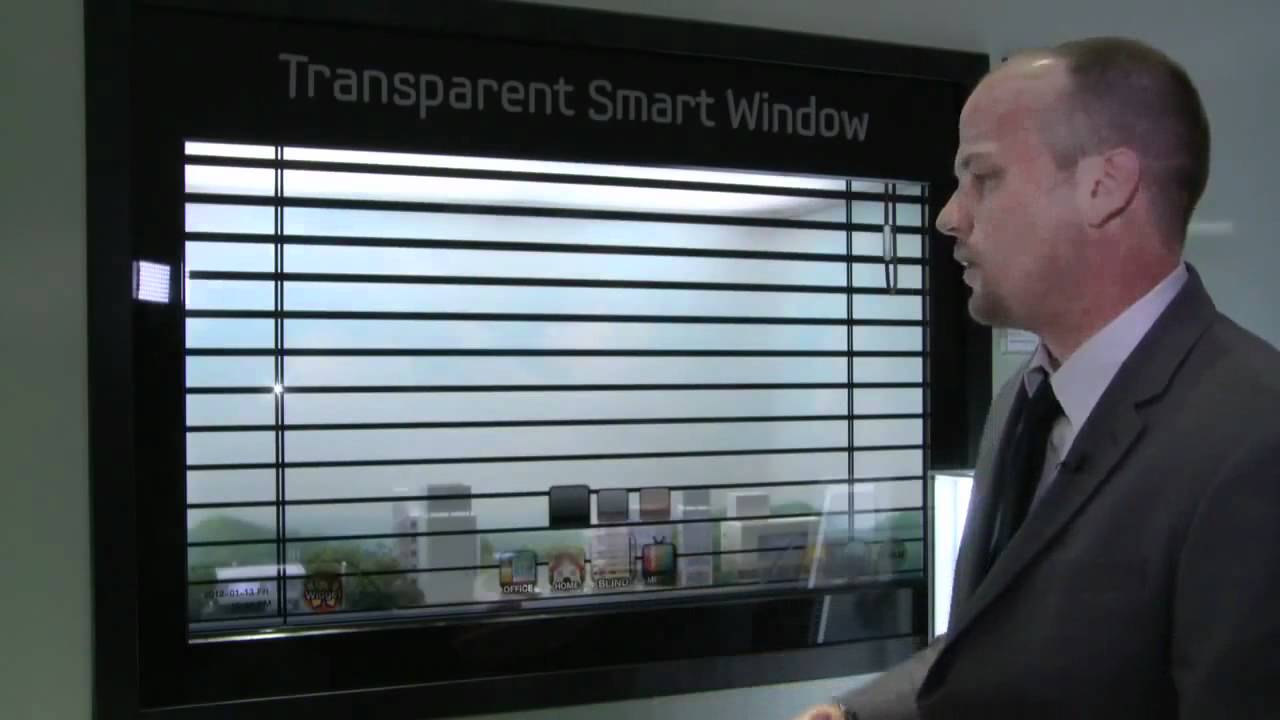 EXCLUSIVE!!Transparent Smart Samsung Window at CES 2012 - YouTube