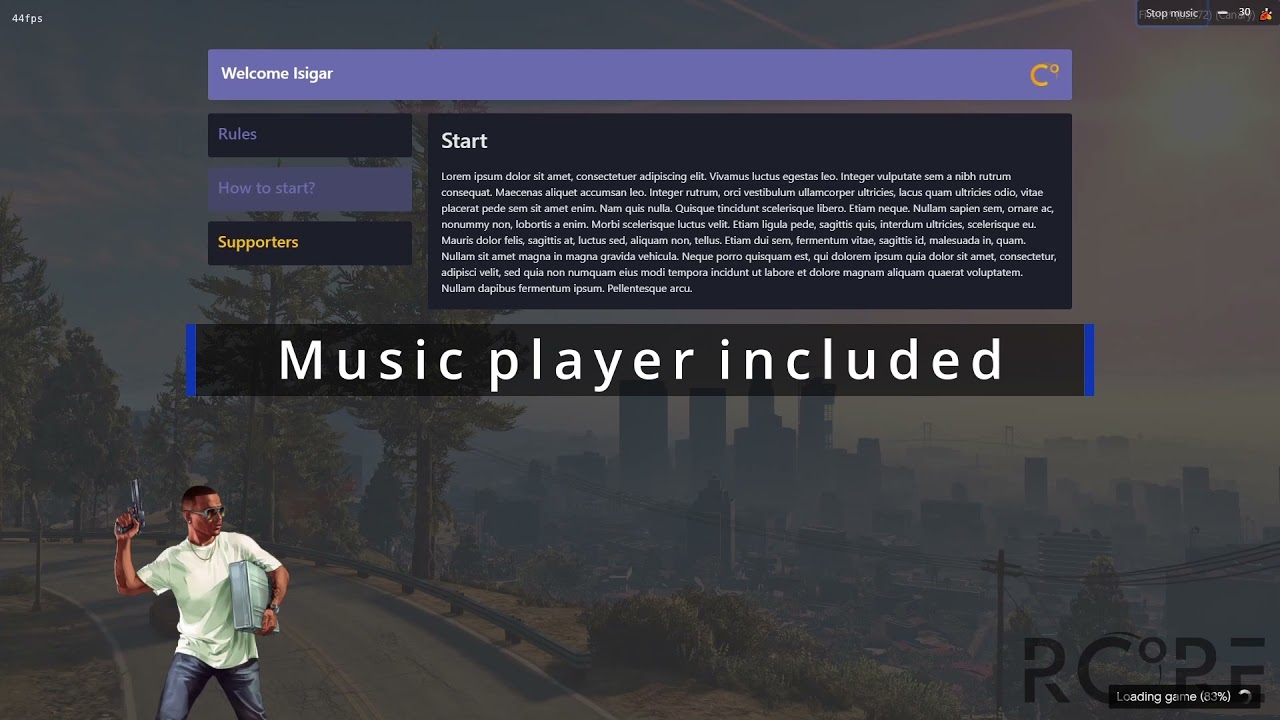 Loading screen for FiveM - rcore - YouTube