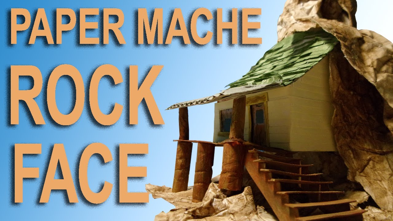 Quick Paper Mache Rockface - YouTube