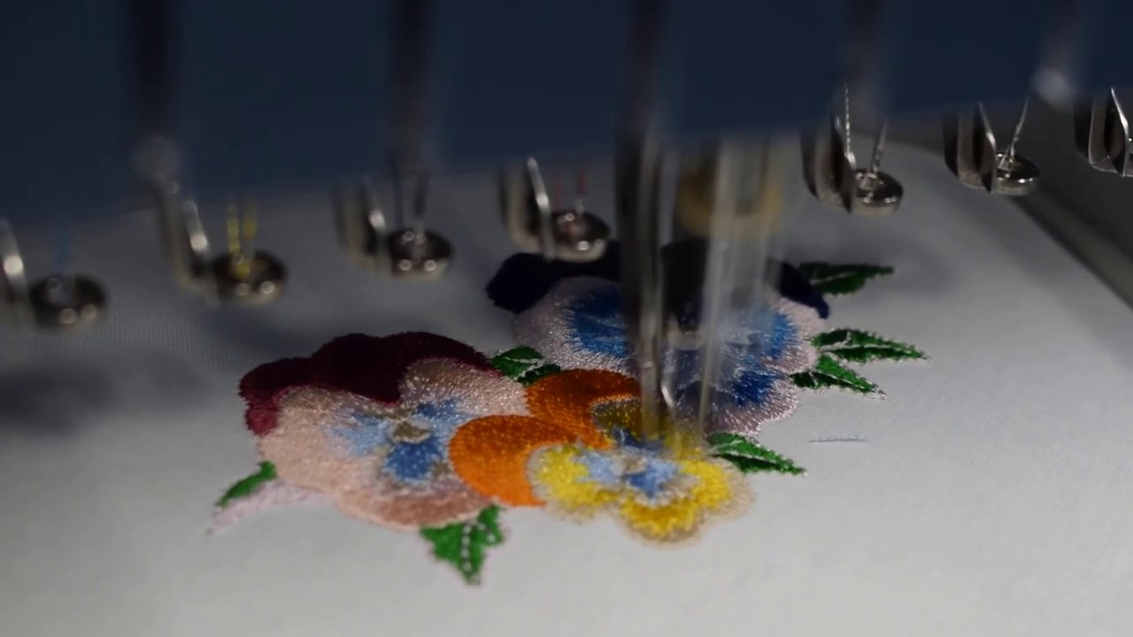 How it's made: complex floral design embroidery - YouTube