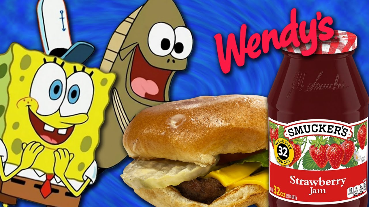 Trying The WENDY'S KRABBY PATTY With Jelly! (SpongeBob Video) - YouTube