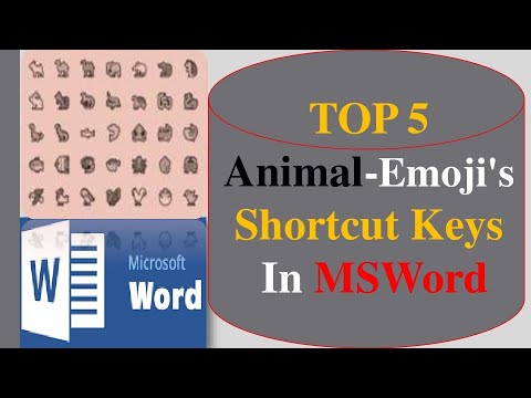 TOP 5 Animal Emojis Shortcut Key In MS Word | Shortcut Key to Insert ...