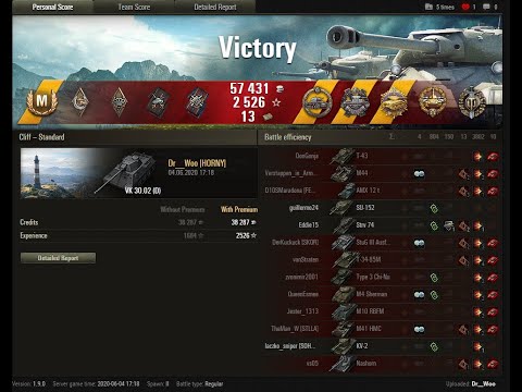 VK 30.02 (D), Penhasco, Ás do tanque, Kolobanov, Pool, Top Gun, 3802 dmg, 10 kills, 1684 xp, 1 V 6