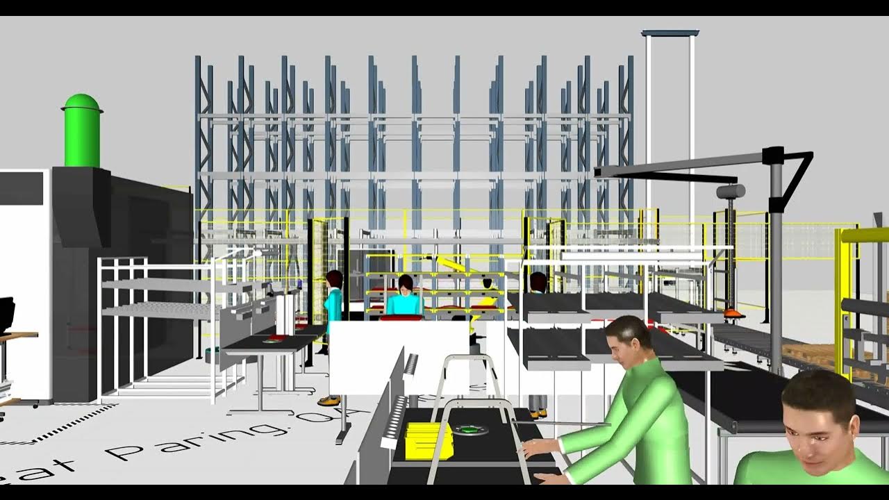 Chair Assembly Line Simulation design by Visual Components - YouTube