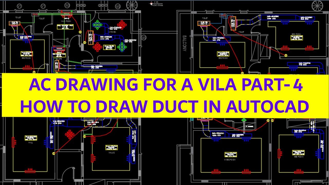 HVAC VILLA DRAWING PART-4 -HOW TO DRAW AC DUCT PLAN IN AUTOCAD-DUCT ...