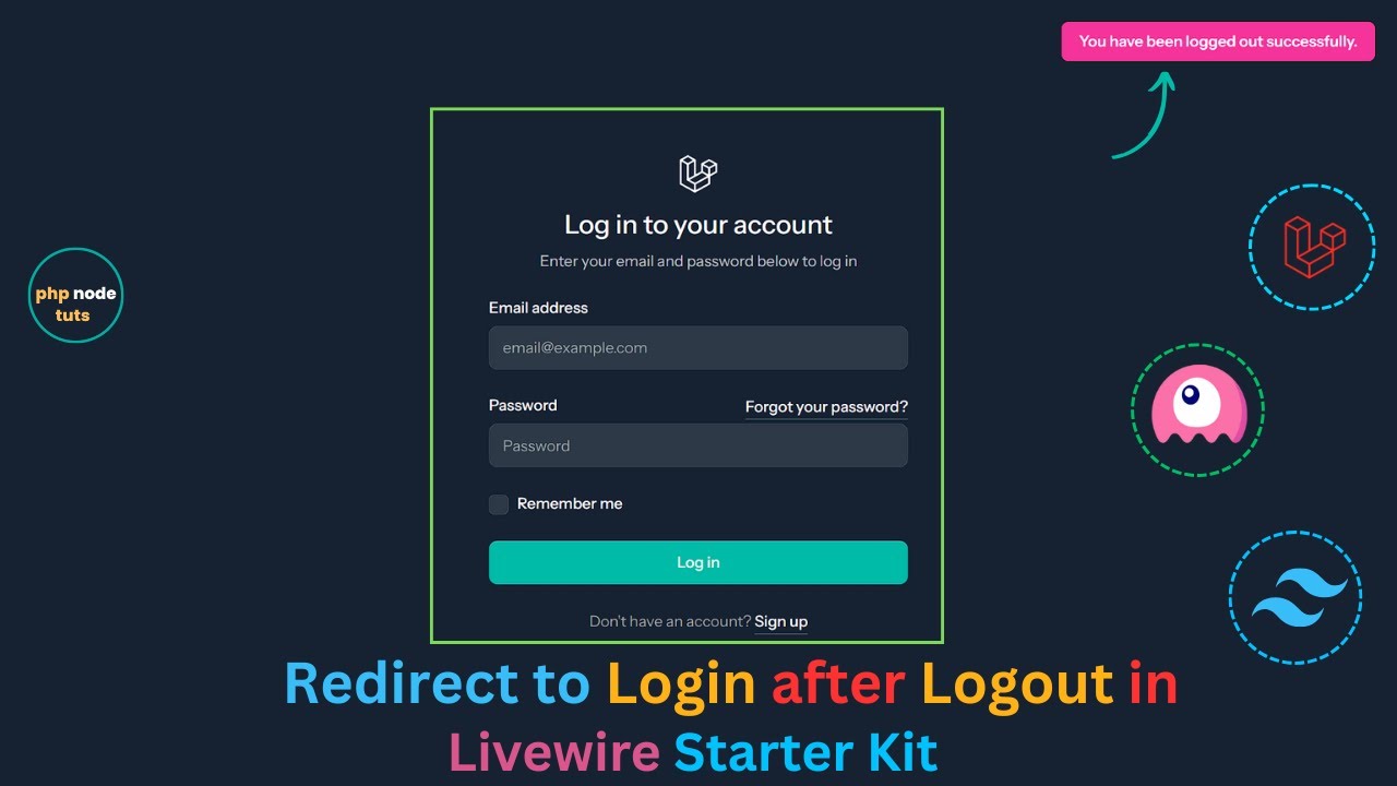 👋Logout & 🔁 Redirect to Login Page in Livewire Starter Kit + Toast ...