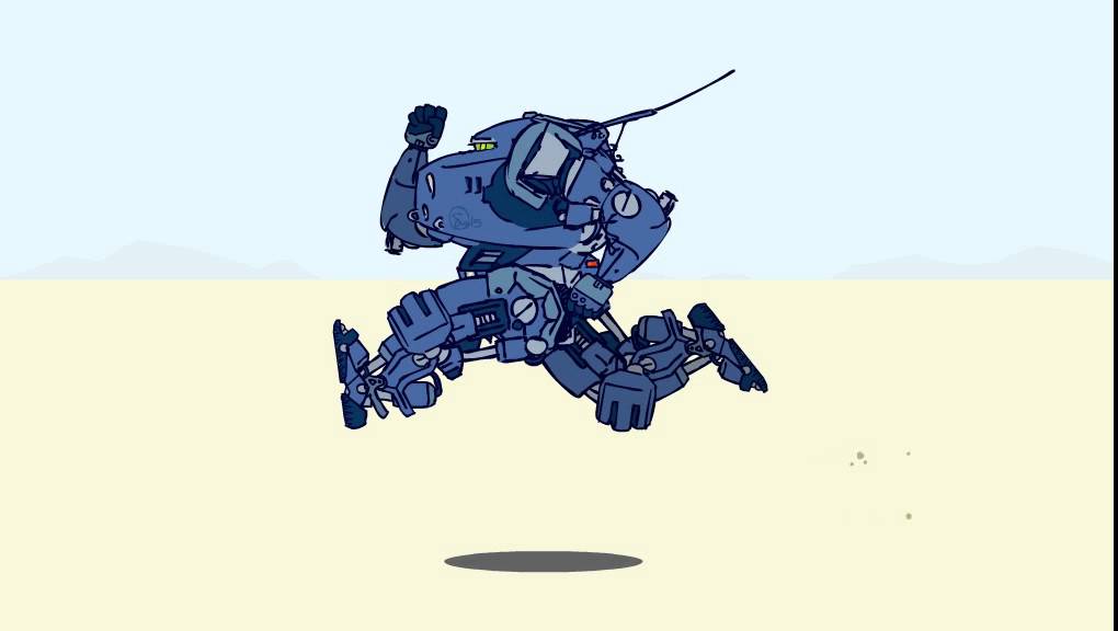Desert mech run cycle - YouTube