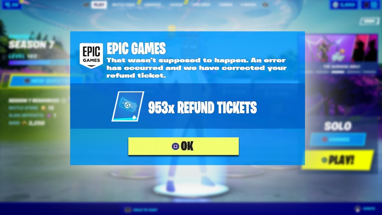 HOW TO GET MORE FREE REFUNDS TICKET IN FORTNITE CHAPTER 3 SEASON 3 ...