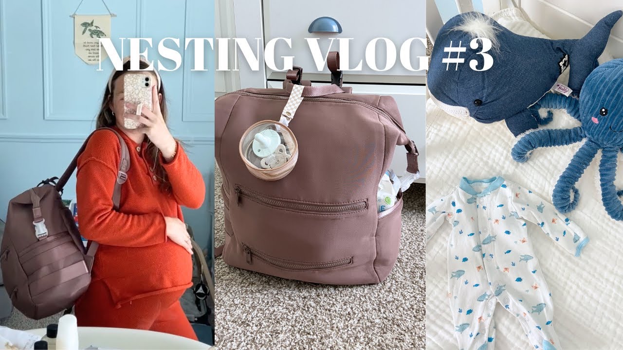 Nesting Vlog # 3 | Last Minute Essentials & Packing My Omanmoli Neoprene Diaper Bag - YouTube