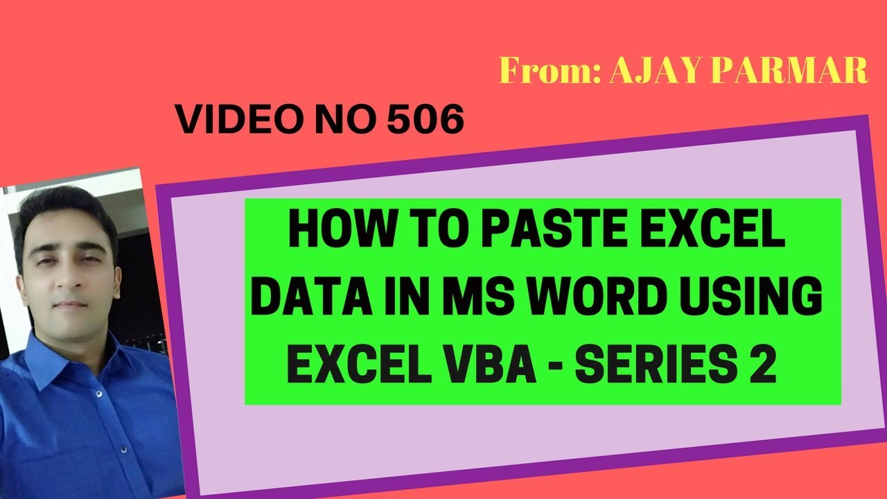 Learn Excel Video 506 VBA How To Paste Excel Data In MS Word Series 2 YouTube learn-excel-video-506-vba-how-to-paste-excel-data-in-ms-word-series-2-youtube