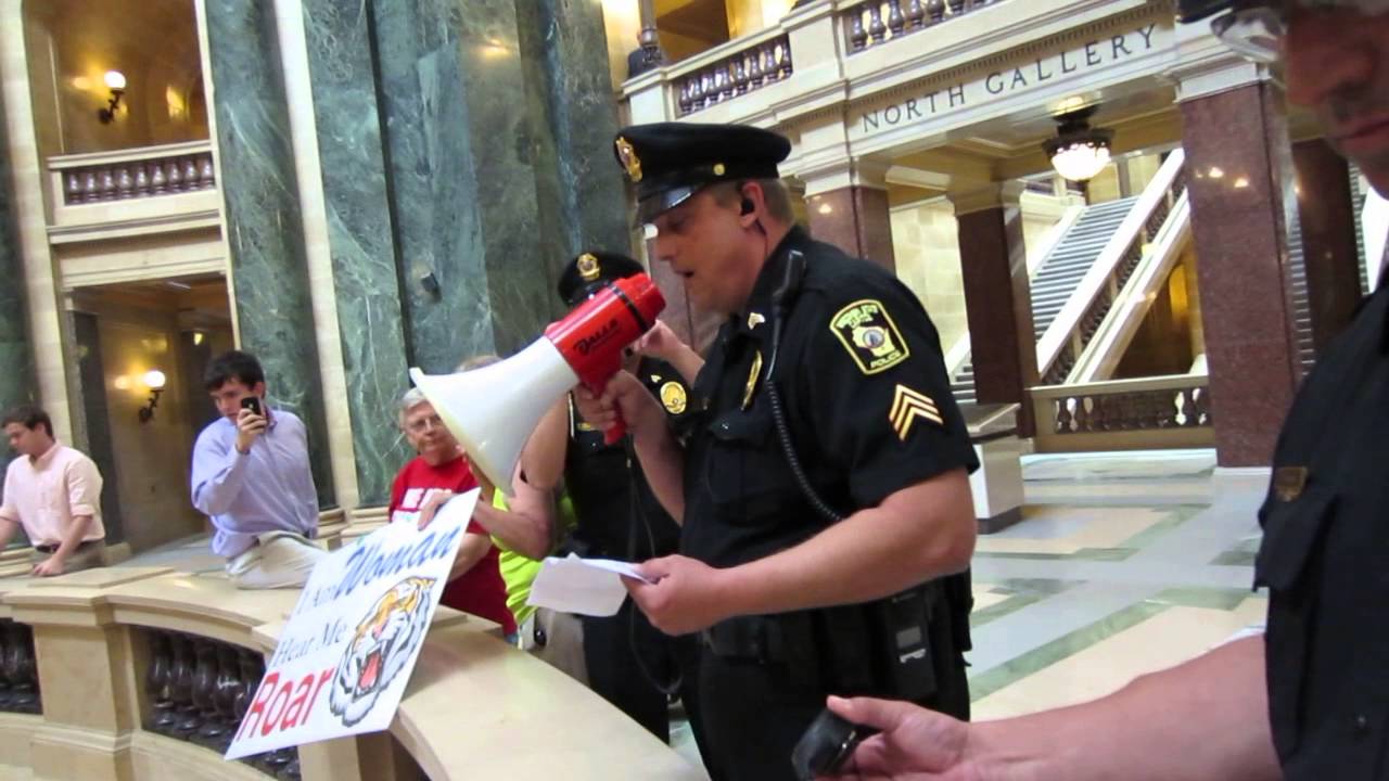 WI State Capitol Police Declare Unlawful Assembly 7.17.2013 - YouTube