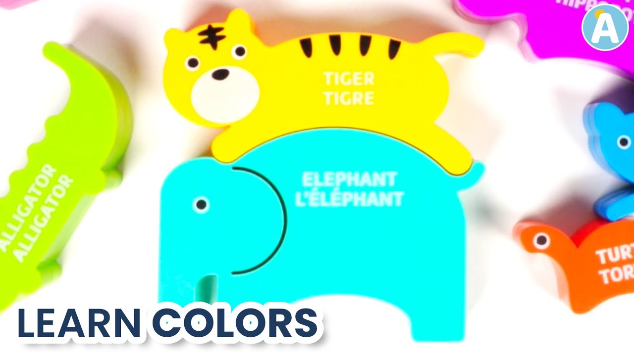 Learn Colors with a Stacking Animal Puzzle - YouTube