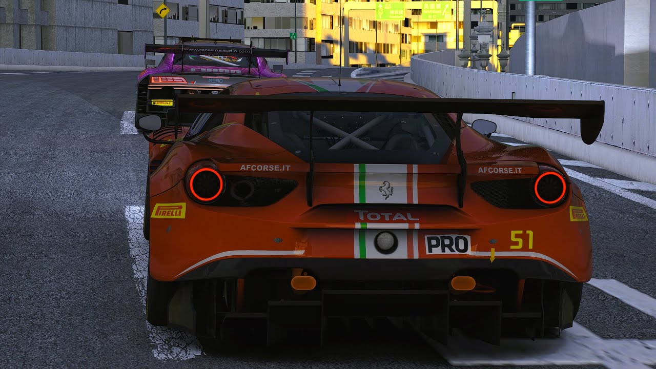 Ferrari 488 GT3 | Assetto Corsa Sim Racing | Shuto Expressway | HUD ...