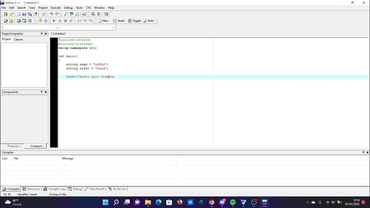 coding simple di wxdev c++ - YouTube