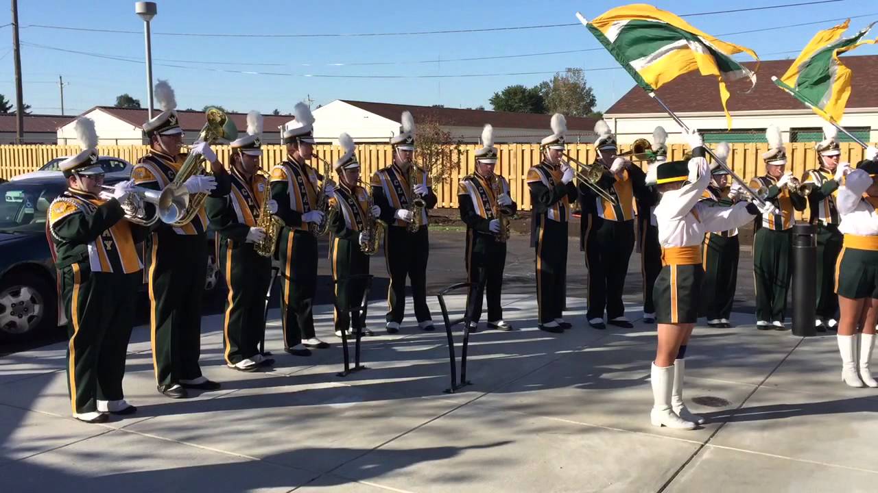 Clay High Marching Band performing Buckeye Battle Cry before library ...