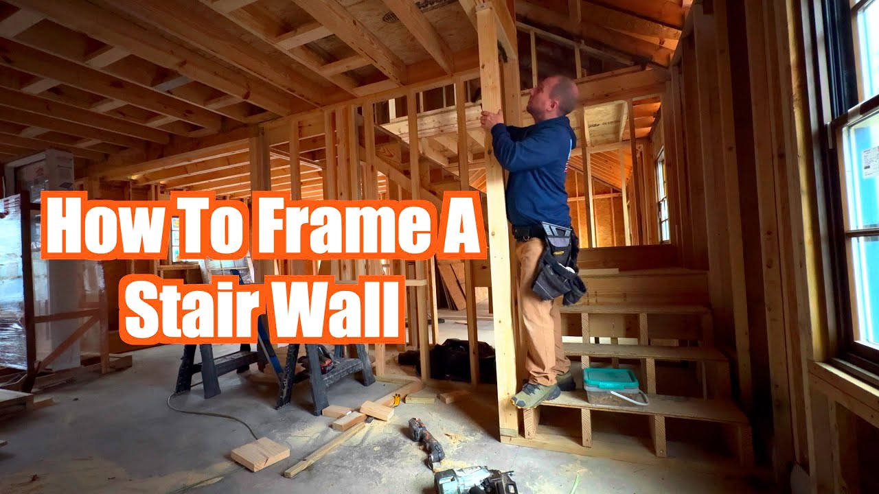 How To Frame A Stair Wall - YouTube