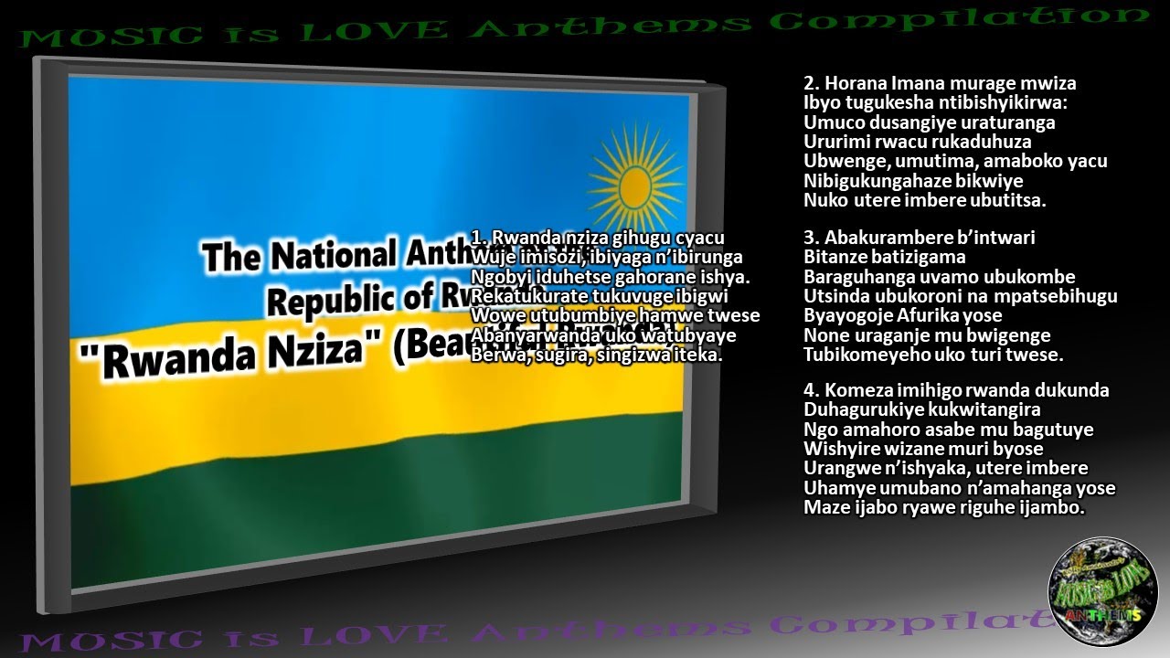 Rwanda National Anthem "Rwanda Nziza" INSTRUMENTAL with lyrics - YouTube