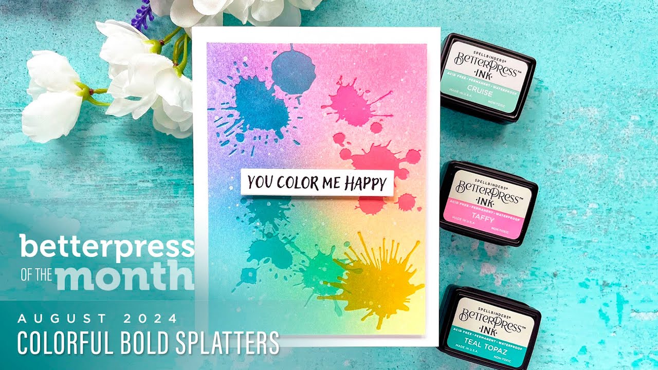 Spellbinders August 2024 BetterPress Plate of the Month – Colorful Bold ...