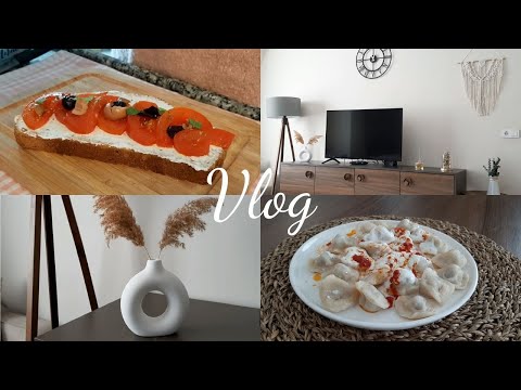 Kahvaltı | Salon Temizliği ve Düzeni🌿 | Mantı Yaptım  || Sessiz Vlog