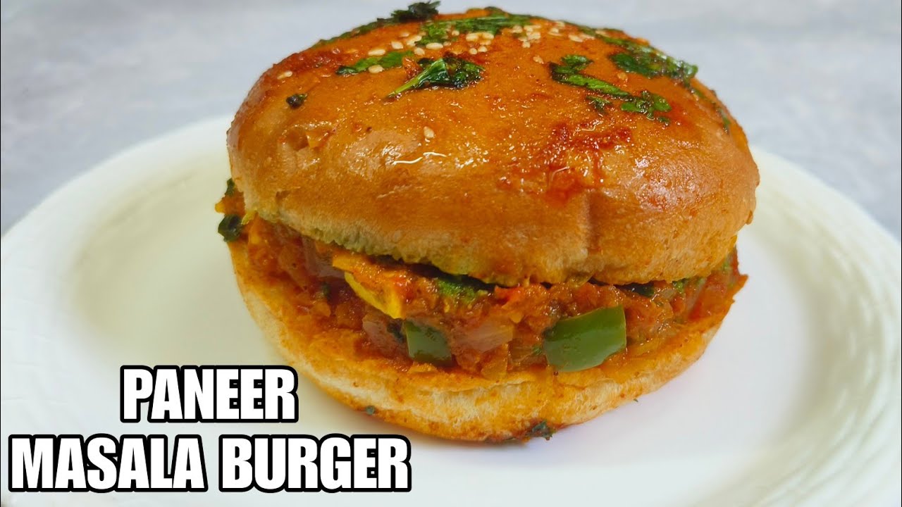 Street Style Tawa Masala Paneer Burger | मसाला पनीर बर्गर की आसान ...