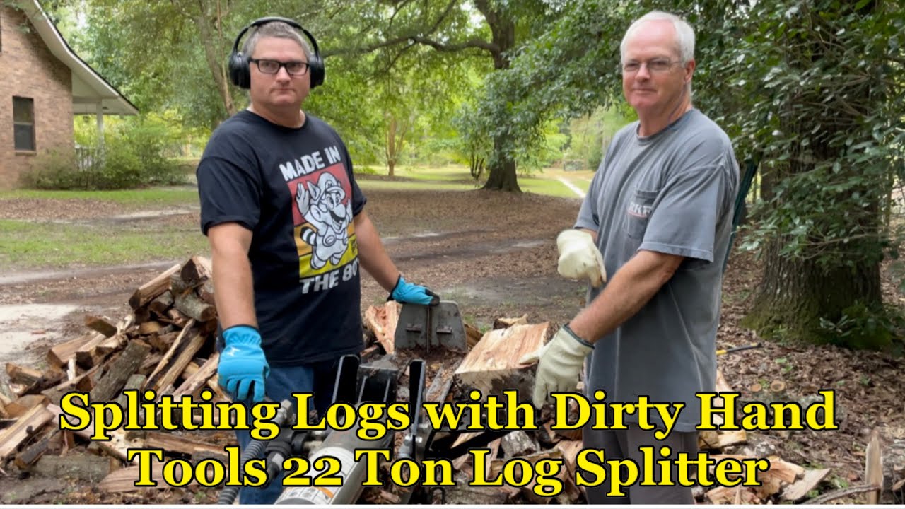 Splitting Logs w/the Dirty Hand Tools 22 Ton Log Splitter - YouTube