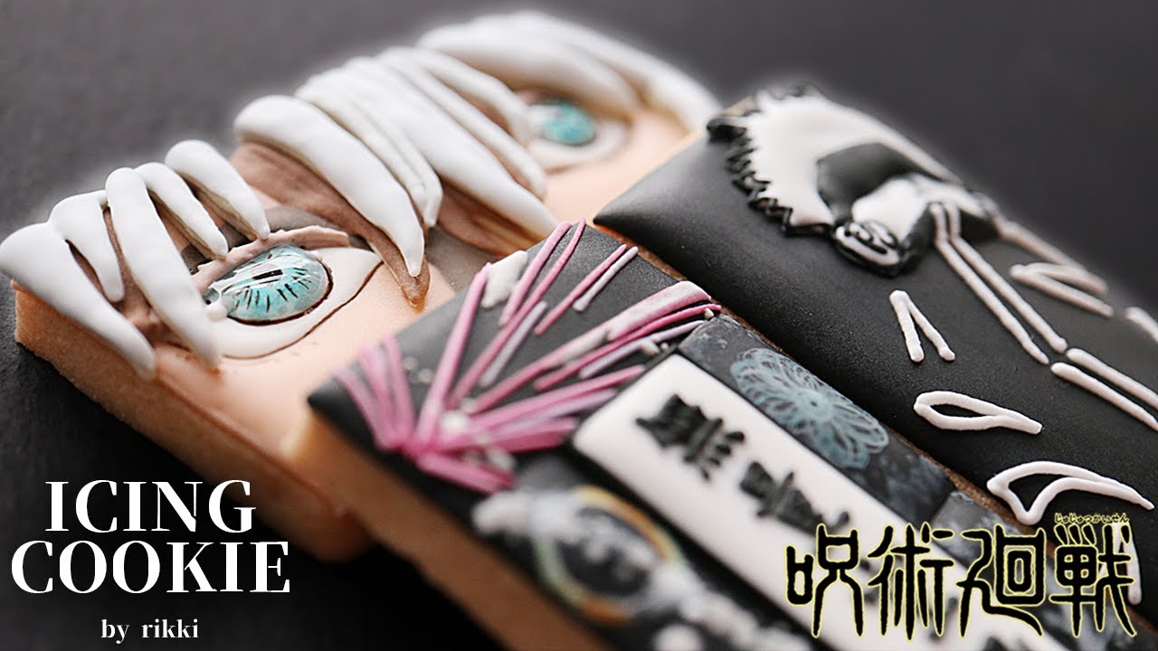 【Jujutsu Kaisen】Satoru Gojo icing cookies｜呪術廻戦五条悟アイシングクッキー - YouTube